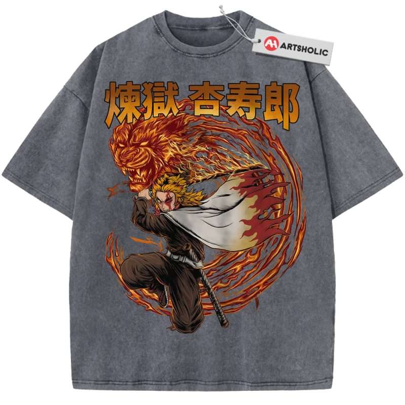 Kyojuro Rengoku Shirt, Demon Slayer Shirt, Anime Shirt, Vintage T-Shirt ...