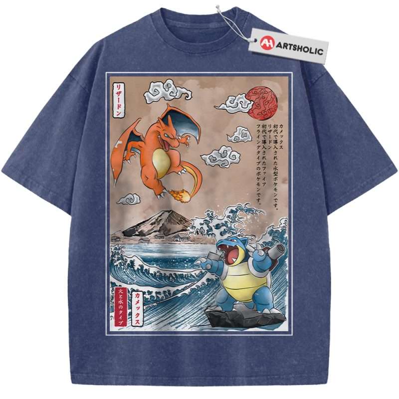 Charizard vs Blastoise Shirt, Pokemon shirt, Anime Shirt, Vintage T ...